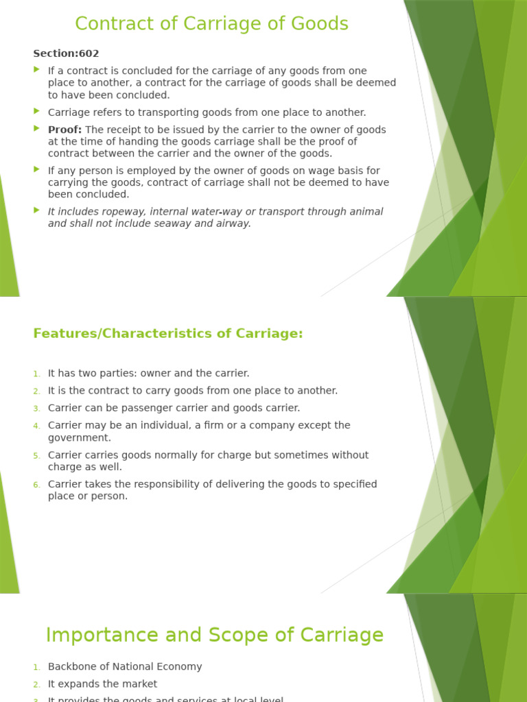 Contract of Carriage | PDF | Bill Of Lading | Legal Liability