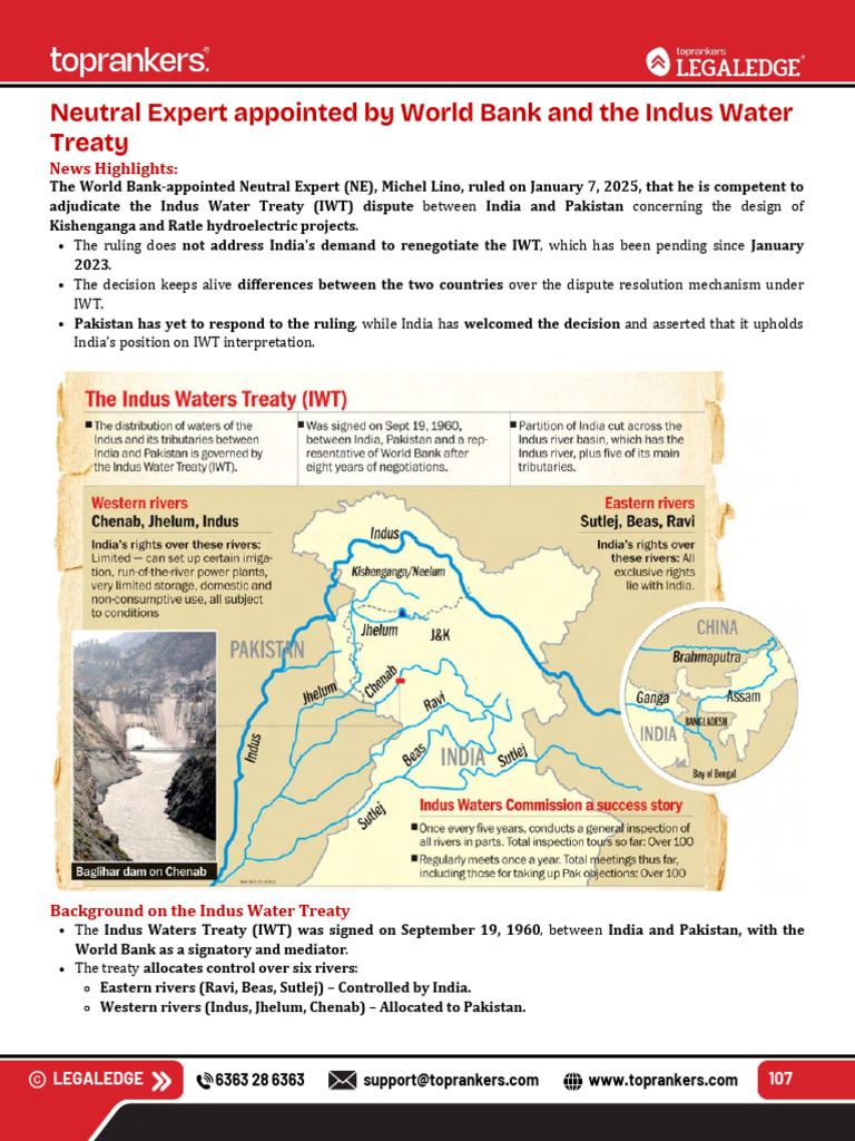 22-Neutral Expert Appointed by World Bank and The Indus Water | PDF ...
