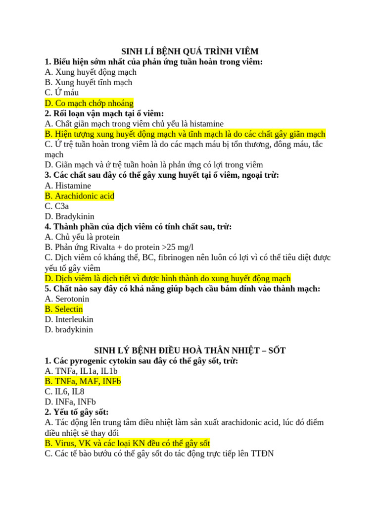 Trắc nghiệm SLBMD | PDF