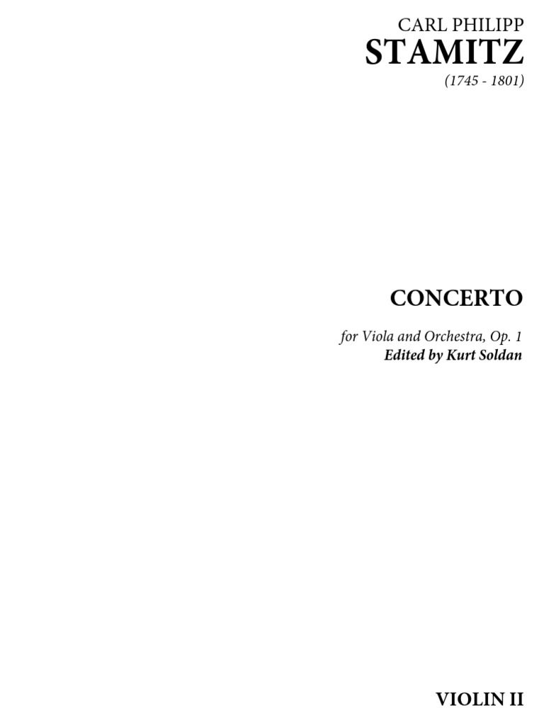 Stamitz Viola Concerto, Violin 2 Part | PDF