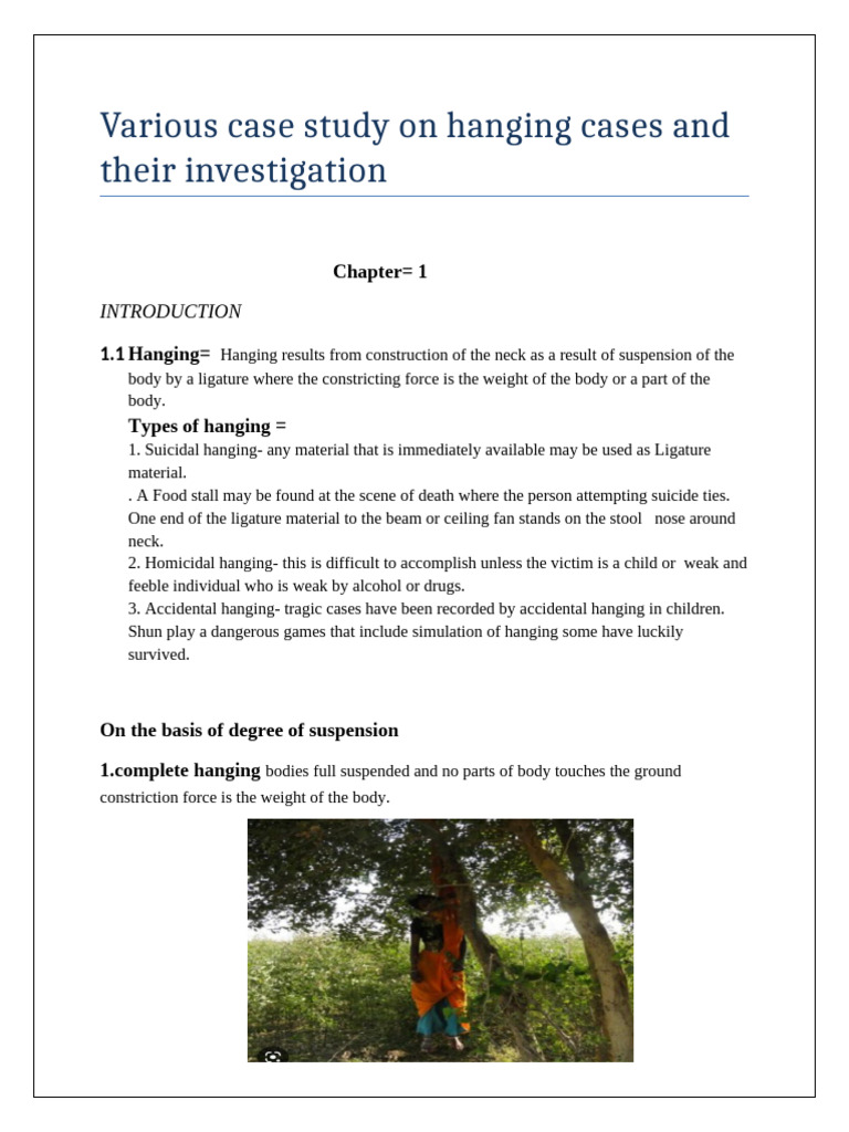 Various Case Study On Hanging Cases and Their Investigation | PDF ...