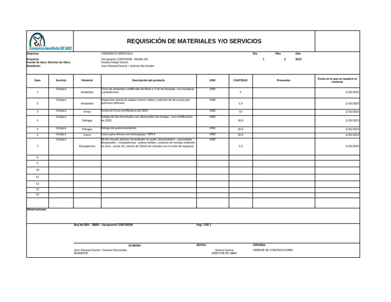 Formato Requisiciones | PDF