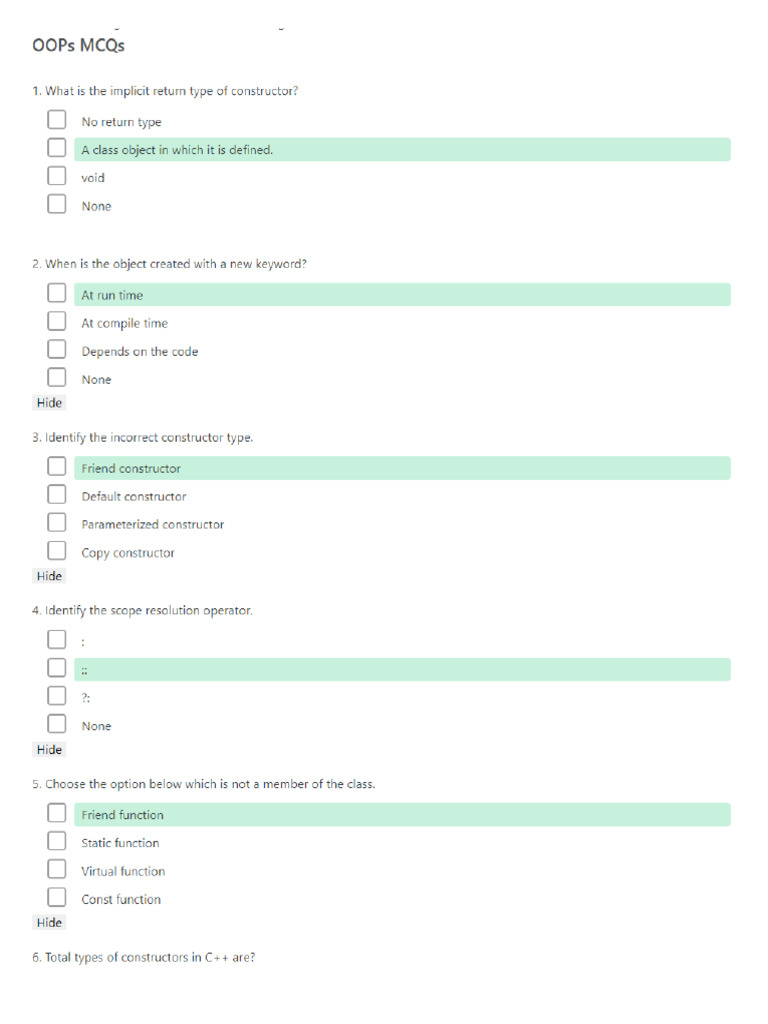 Oop MCQ | PDF