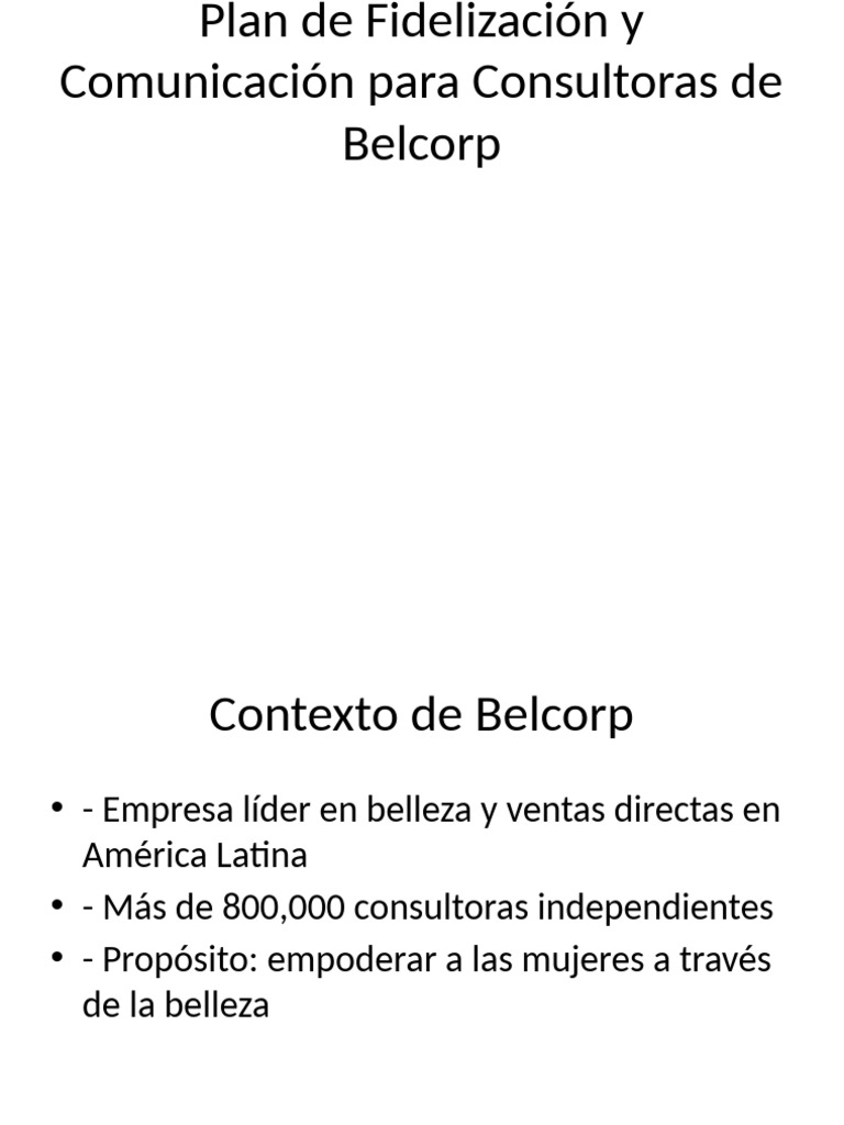 Plan Fidelizacion Belcorp | PDF