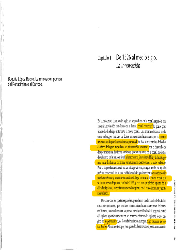 Begoña López Bueno - Renovación Poética Cap 1 | PDF
