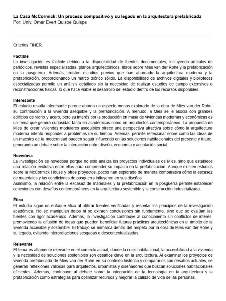 Criterios FINER - Omar Evert Quispe Quispe | PDF