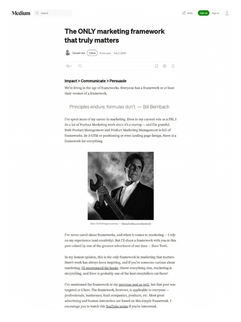 The ONLY Marketing Framework That Truly Matters by Devesh Uba Medium-Fpscreenshot | PDF