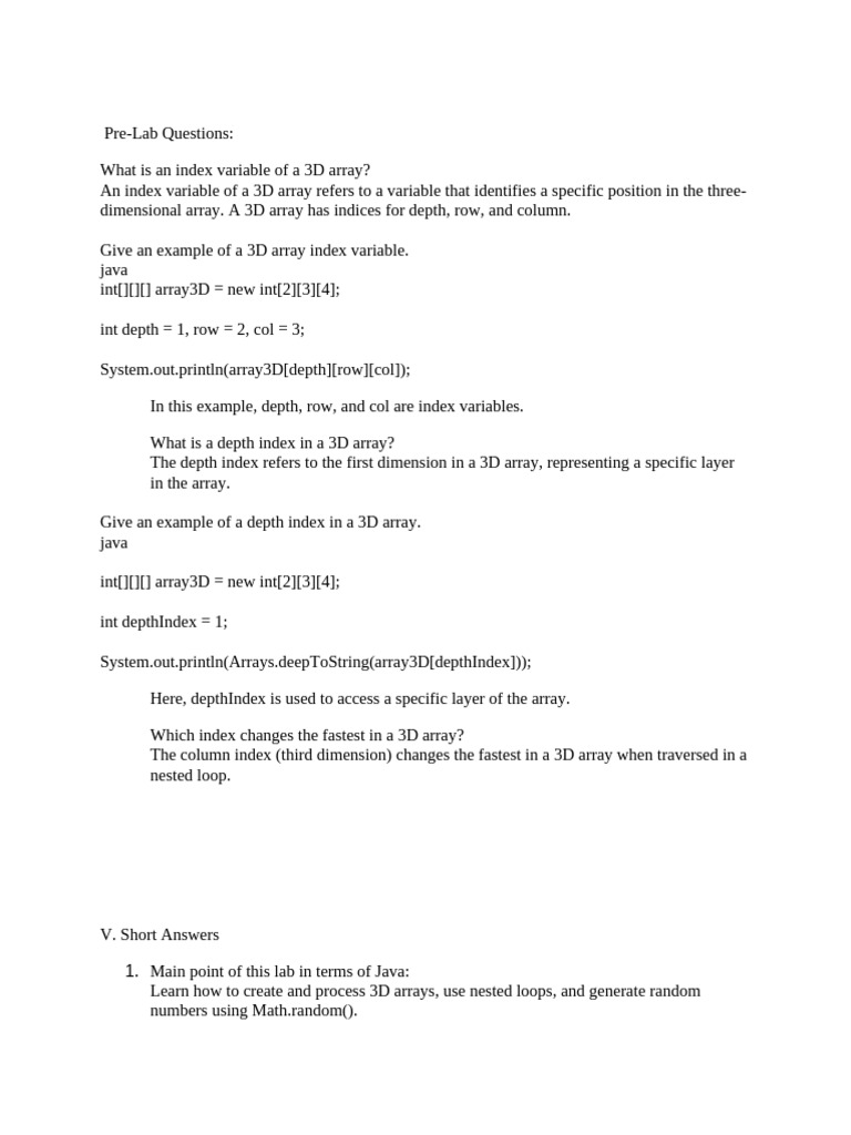 3d Array Question | PDF