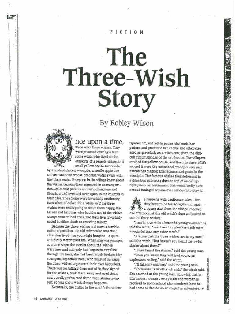 The Three-Wish Story by Robley Wilson PDF | PDF