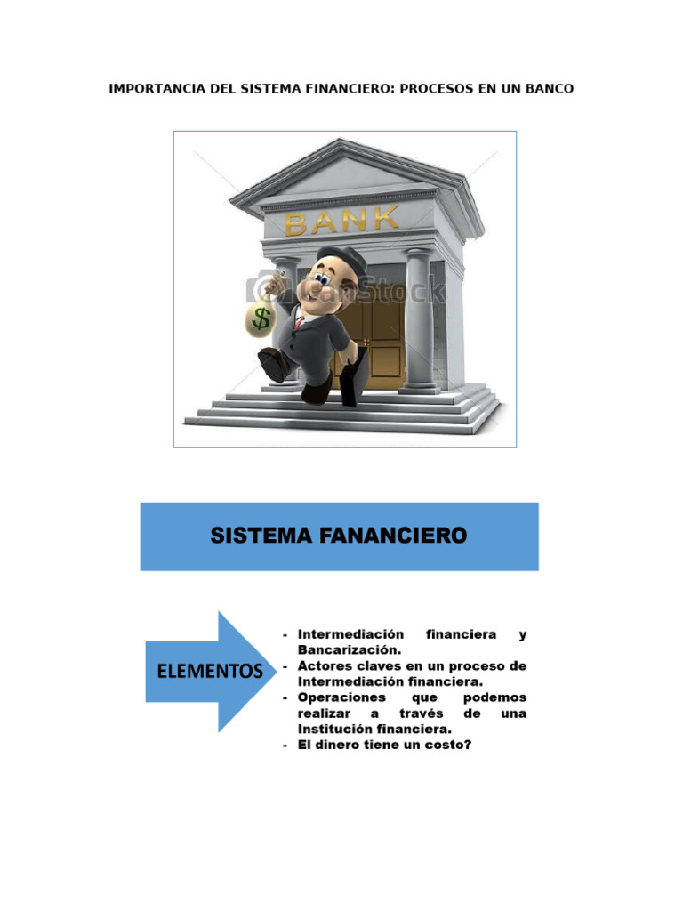 IMPORTANCIA DEL SISTEMA FINANCIERO | PDF