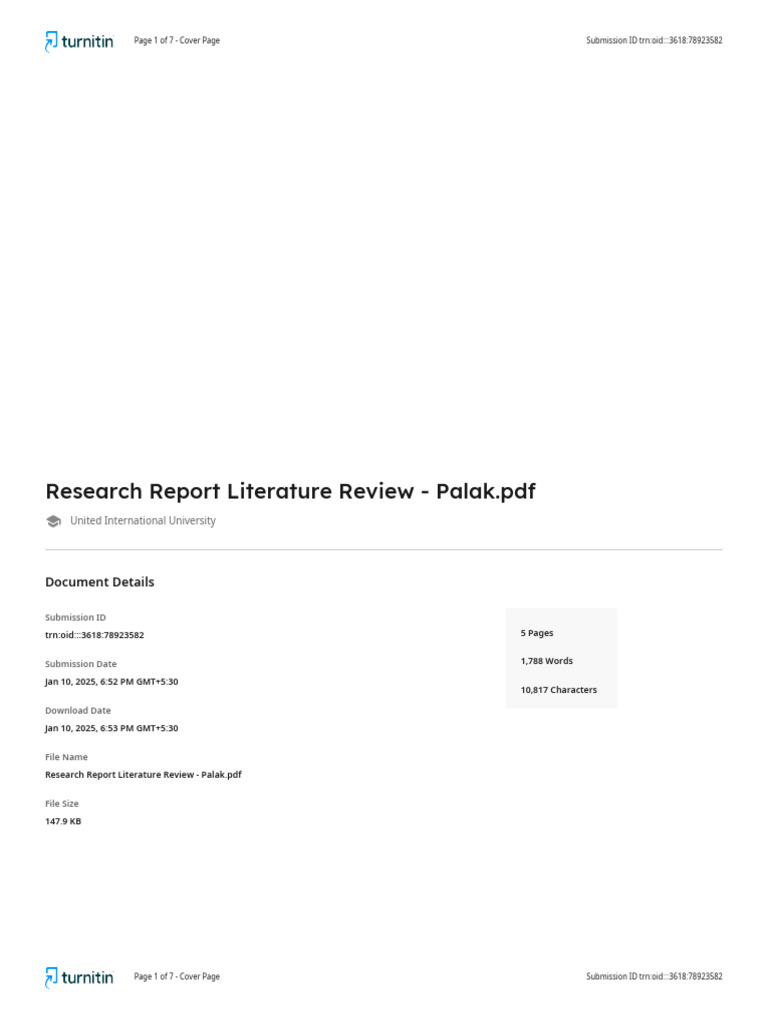 Research Report Literature Review - Palak | PDF | Artificial ...