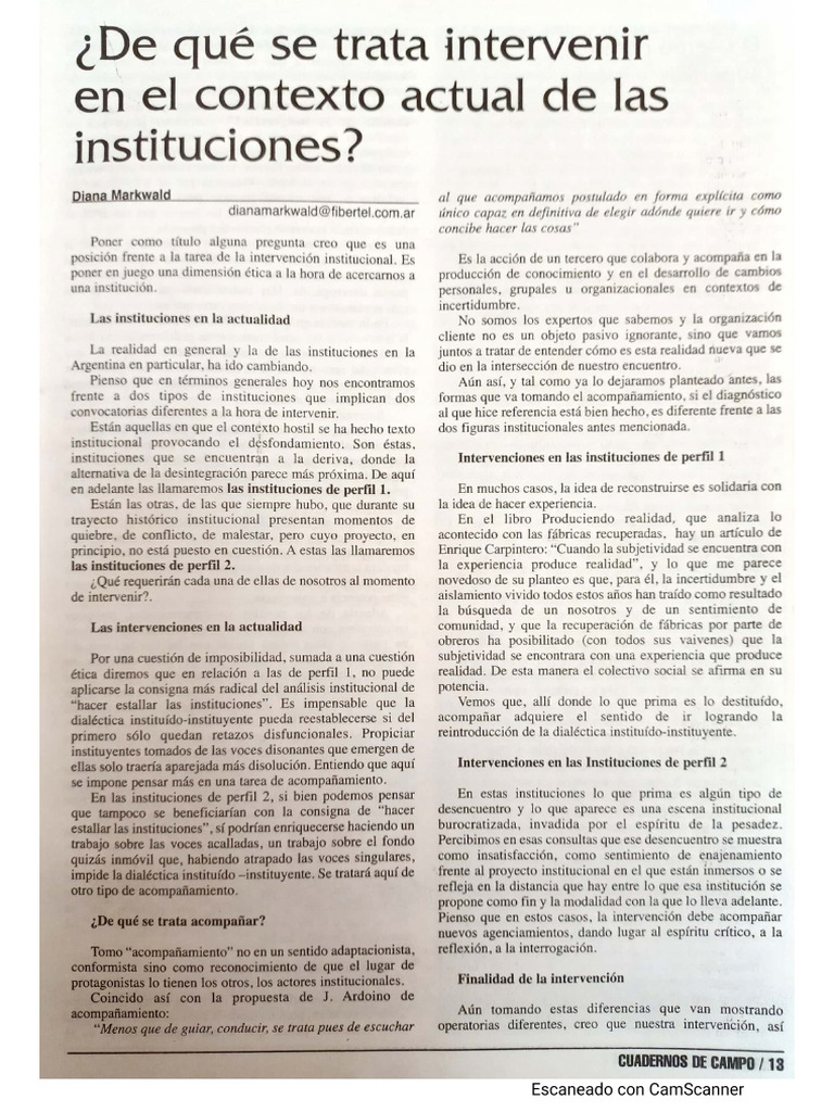 De Qué Se Trata Intervenir Markwald | PDF