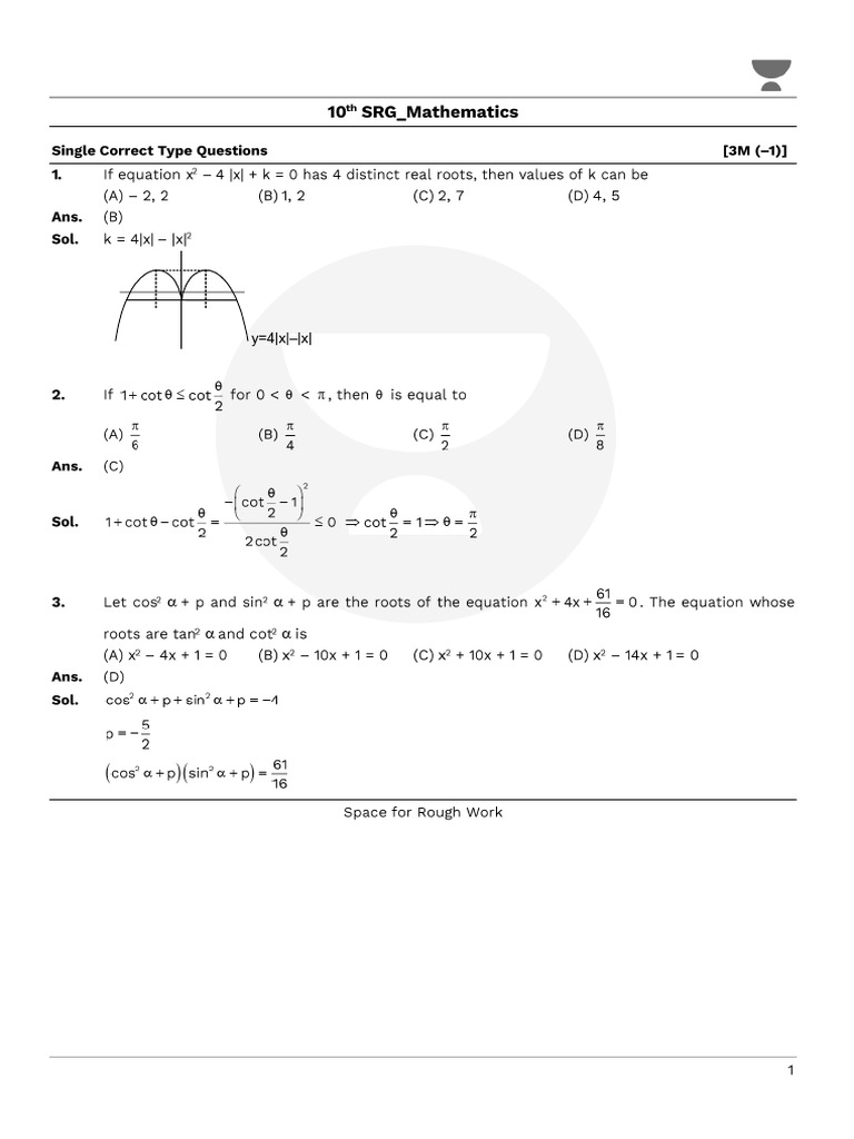 10th SRG - Mathematics - (As Sir) - FC | PDF