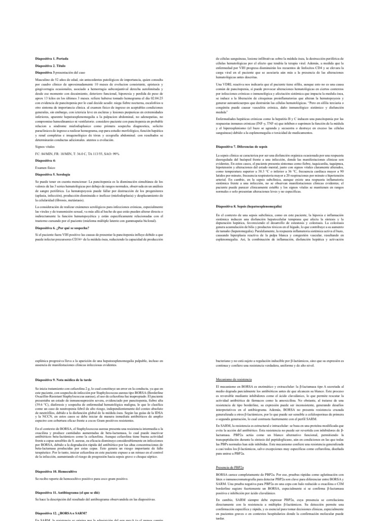 Dialogo Microbiologia Caso 3 | PDF | Staphylococcus Aureus | Sistema inmune