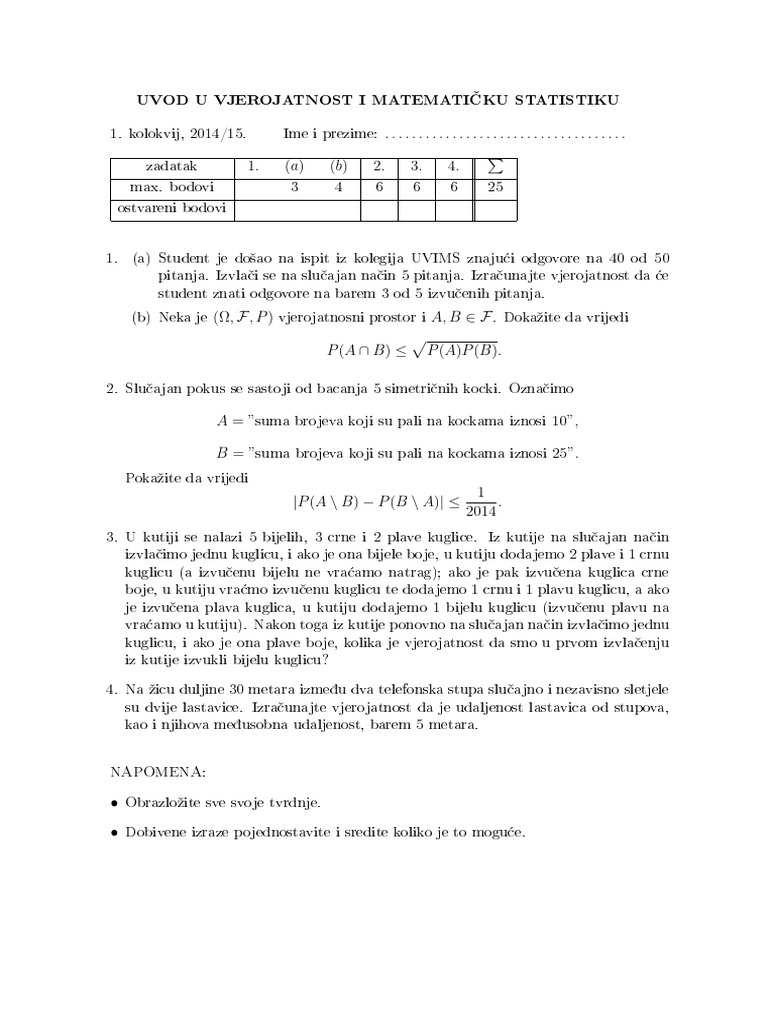 2014-2015 1. kolokvij | PDF