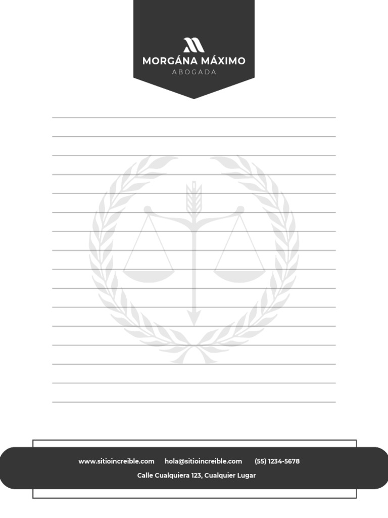 Documento A4 Membrete Para Abogados Minimalista Blanco | PDF