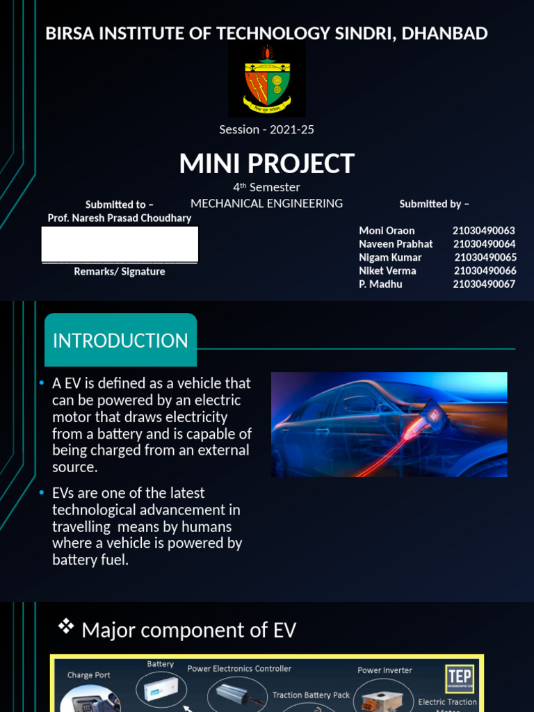 Mini Project 4th Semester DRAFT00 | PDF | Electric Vehicle | Fires