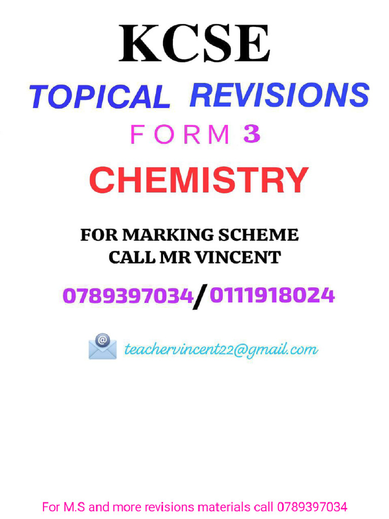 Chemistry Form 3 Topical Questions | PDF | Ammonia | Gases