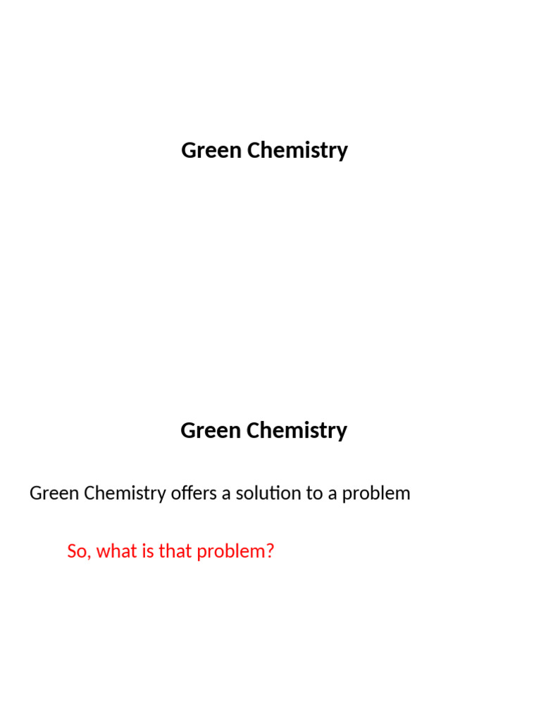 Green Chemistry and Sustainability - 0 | PDF | Green Chemistry | Chemistry