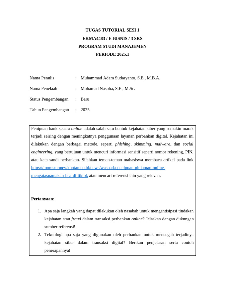 Tugas Tutorial Sesi 1 | PDF