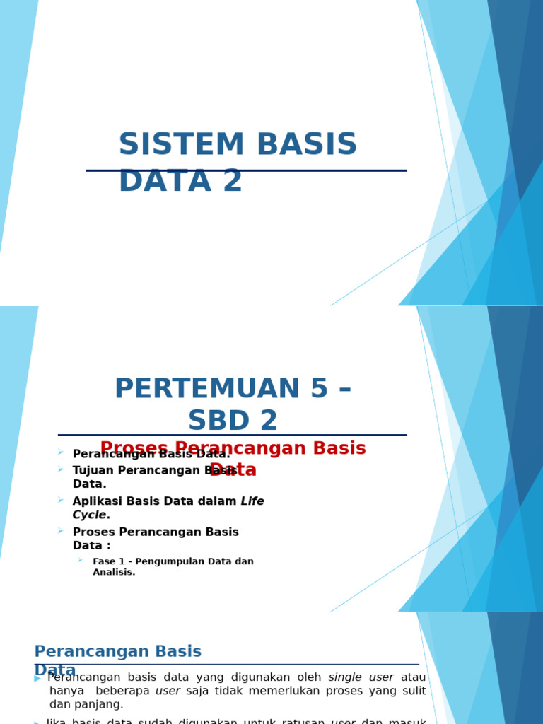 SBD 2 Pertemuan 5 - Proses Perancangan Basis Data (Bagian 1) | PDF