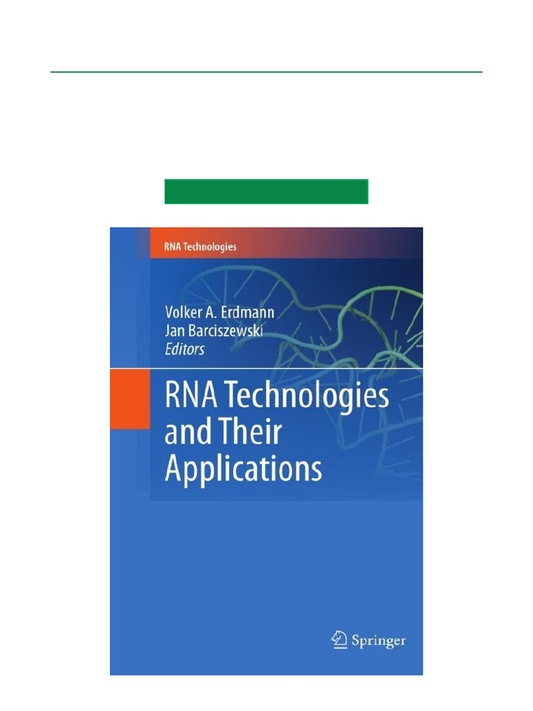 RNA Technologies and Their Applications Digital PDF Download | PDF ...