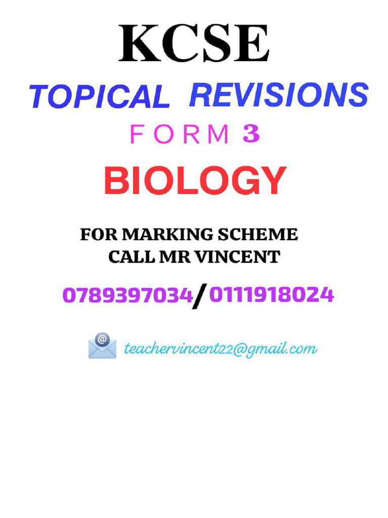 Biology Form 3 Topical Questions | PDF | Food Web | Seed