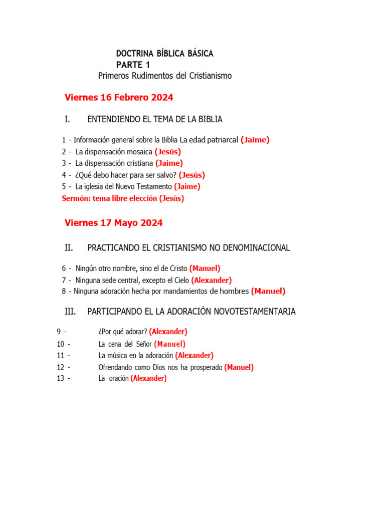 Contenido Doctrina Bíblica Básica-1 | PDF