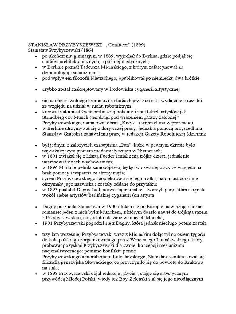 Teksty Programowe Młoda Polska | PDF