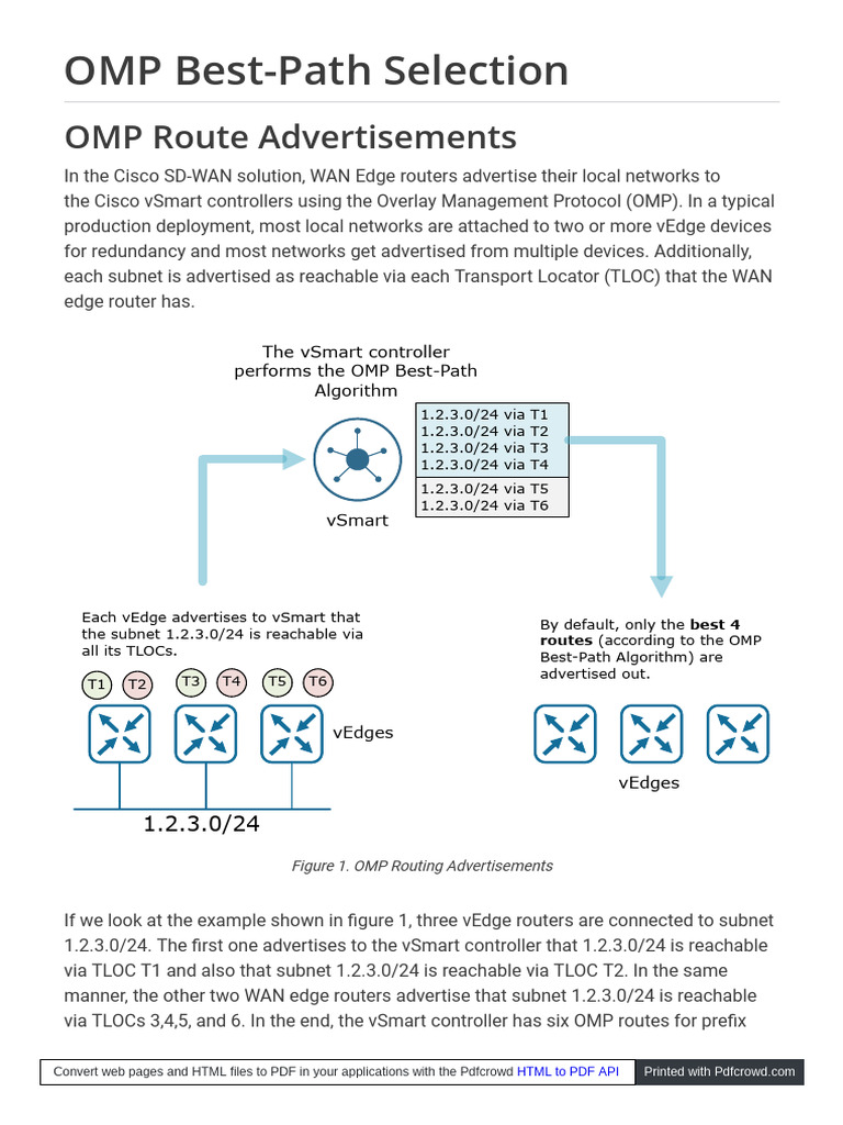3.4 OMP Best-Path Selection | PDF | Routing | Router (Computing)