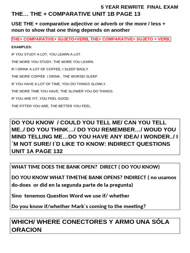 5 Year Revision Rewrite Final Exam | PDF | Verb | Adverb