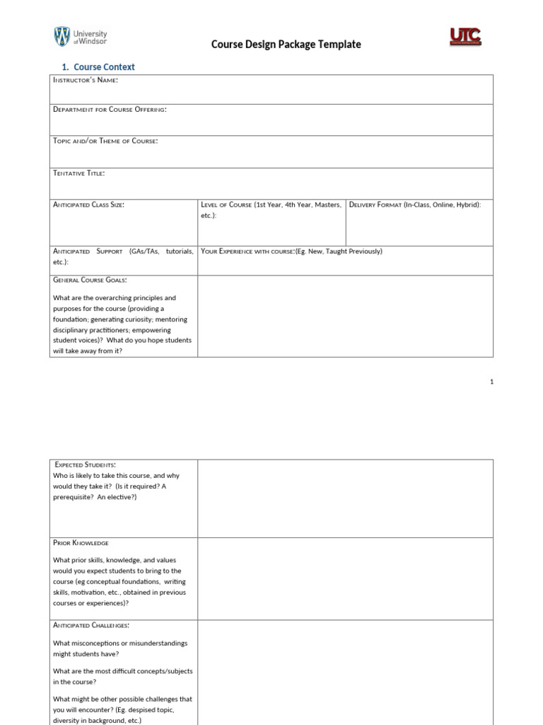 CTLP-8200 Course Design Package Template REV August 2024 | PDF ...