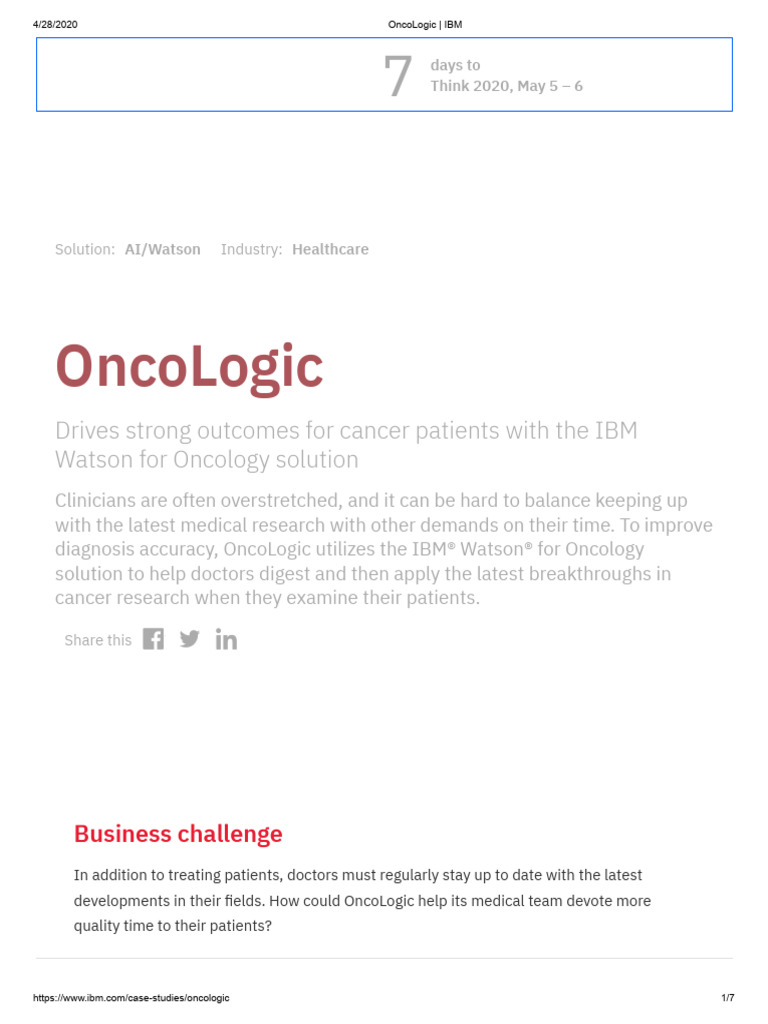 Enhancing Cancer Care with Watson AI | PDF | Oncology | Medical Diagnosis