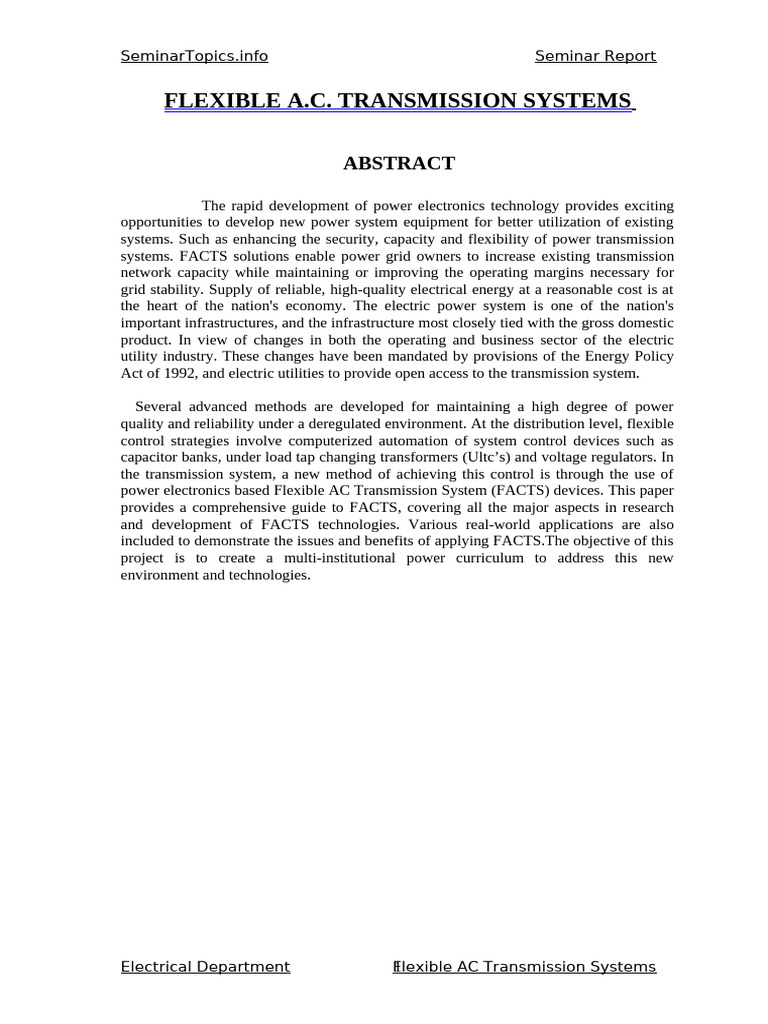 Flexible Ac Transmission Systems | PDF | Electric Power Transmission ...