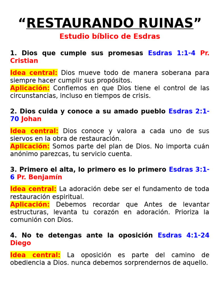 Restaurando Ruinas | PDF | Ezra | Dios
