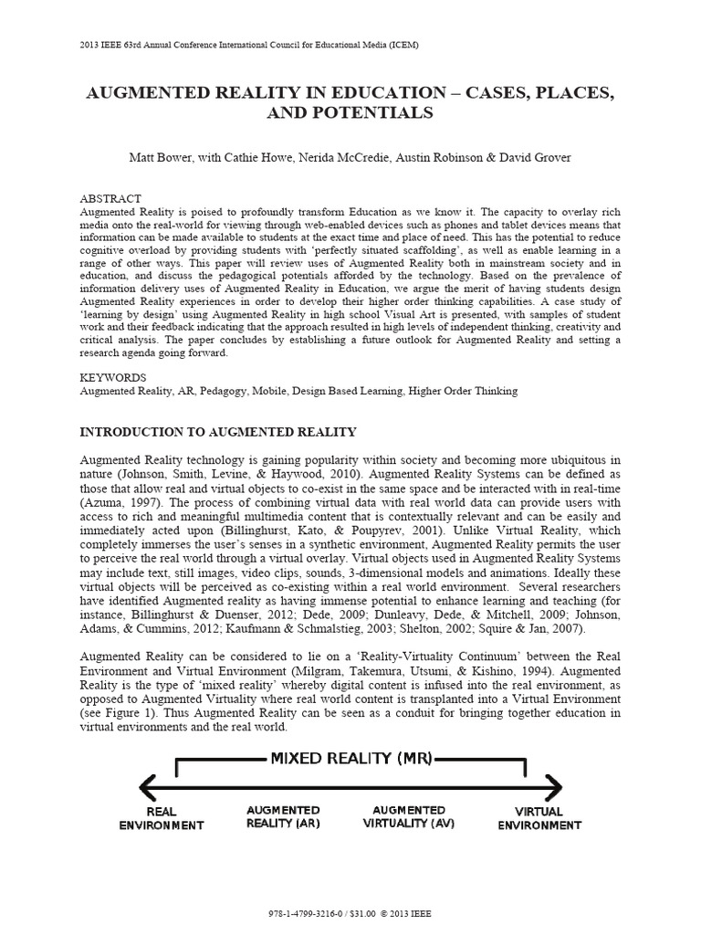 Augmented Reality in Education: Insights | PDF | Augmented Reality