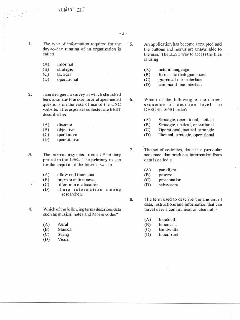 It U1 P1 2015 & 2016 | PDF
