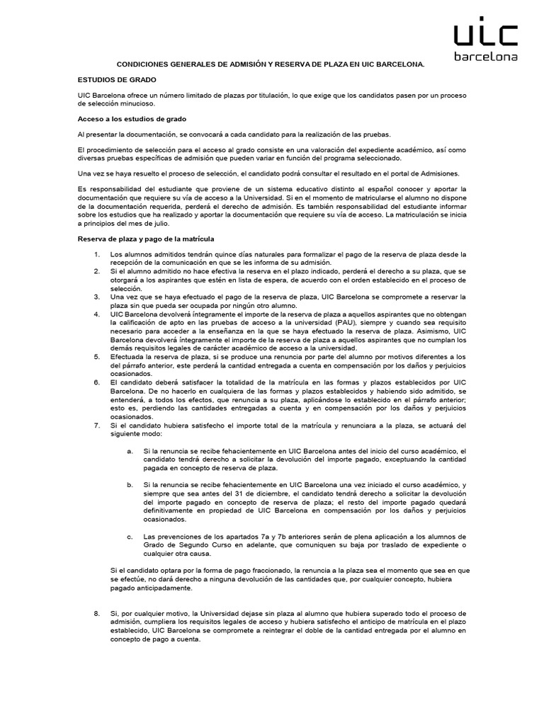 Condiciones Generales | PDF