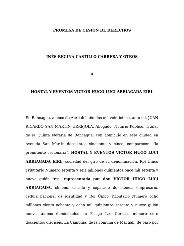 Promesa Cesion Victor Alejandro | PDF | Ley común