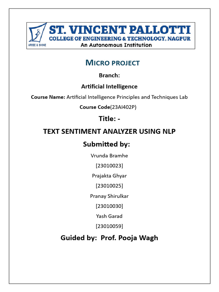 Micro Project (1) Aipt Practical | PDF | Computing | Artificial Intelligence