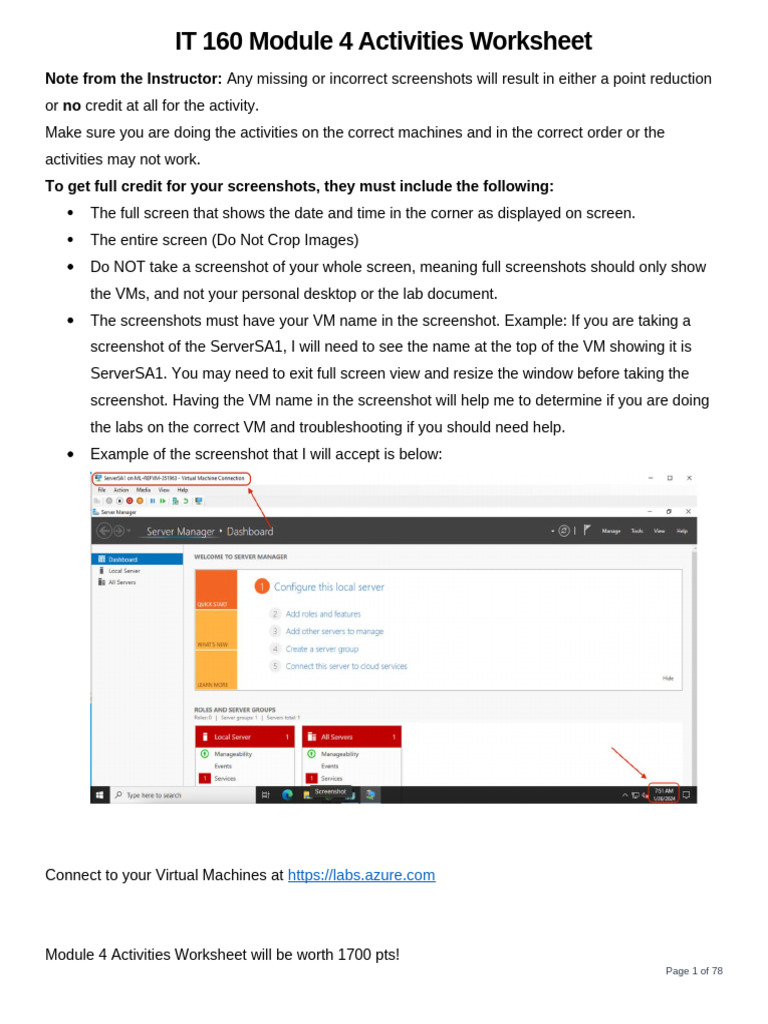 IT 160 Module 4 Activities Worksheet (Updated Fall 2024) | PDF | Group Policy | Computer File