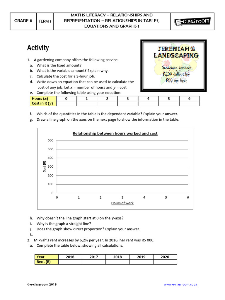 Grade 11 Patterns in Relationships | PDF | Mathematics