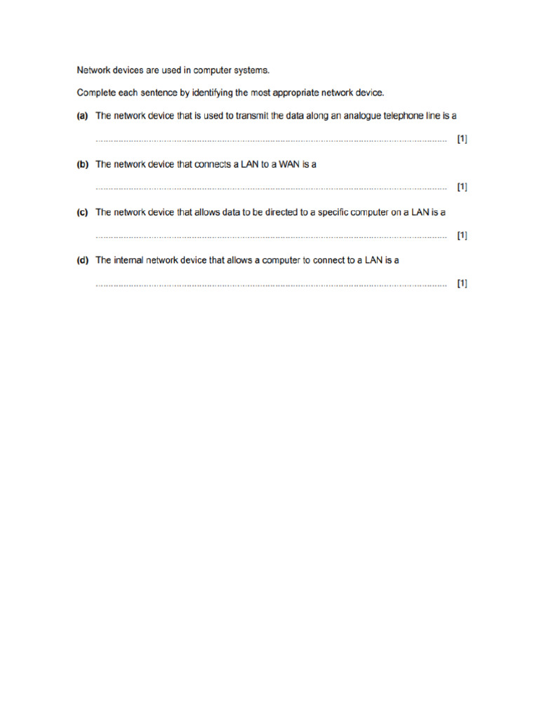 Network Devices Homework | PDF