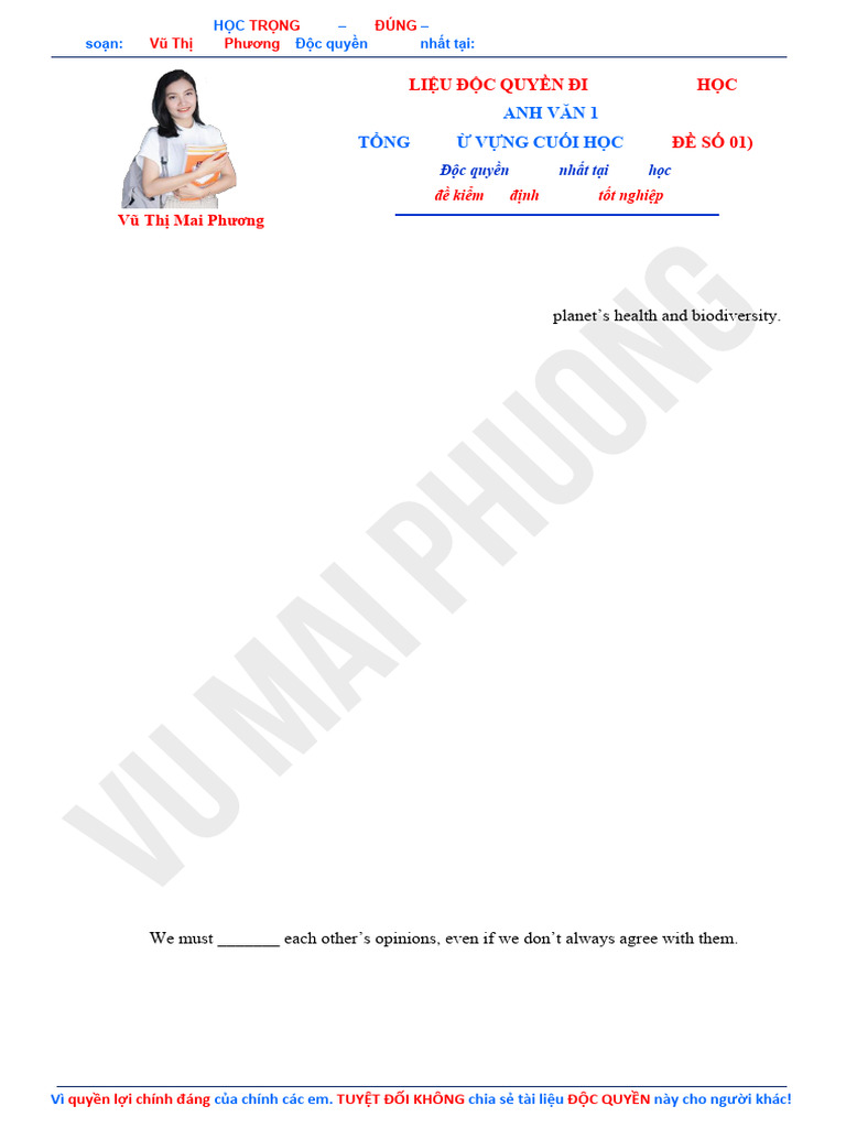 Covumaiphuongtongontuvungcuoihocki 1 Lop 10 Deso 01 | PDF | Natural Environment | Environment