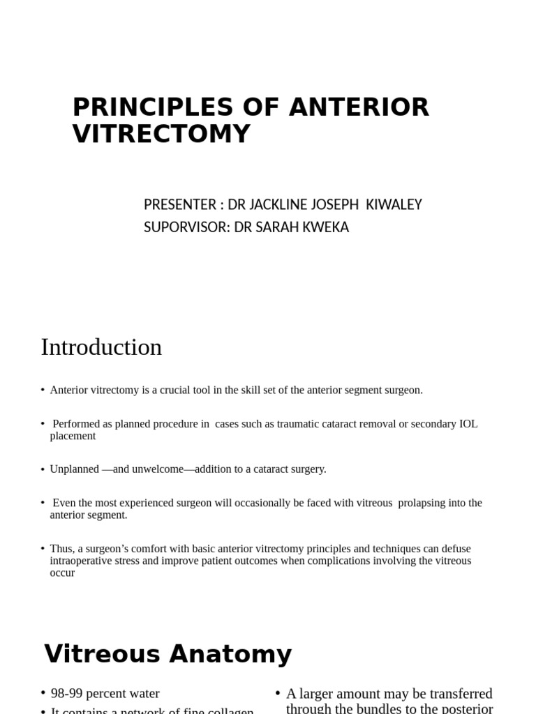 Principles of Anterior Vitrectomy Today | PDF | Medical Specialties ...