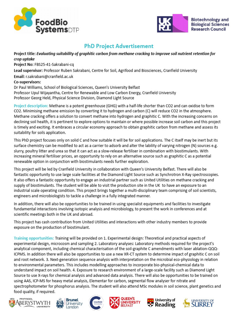 PhD on Graphitic Carbon for Soil Health | PDF | Soil | Carbon