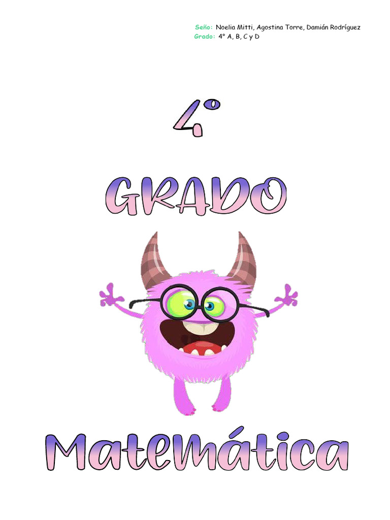 Matemática - 4to Grado - LISTA | PDF