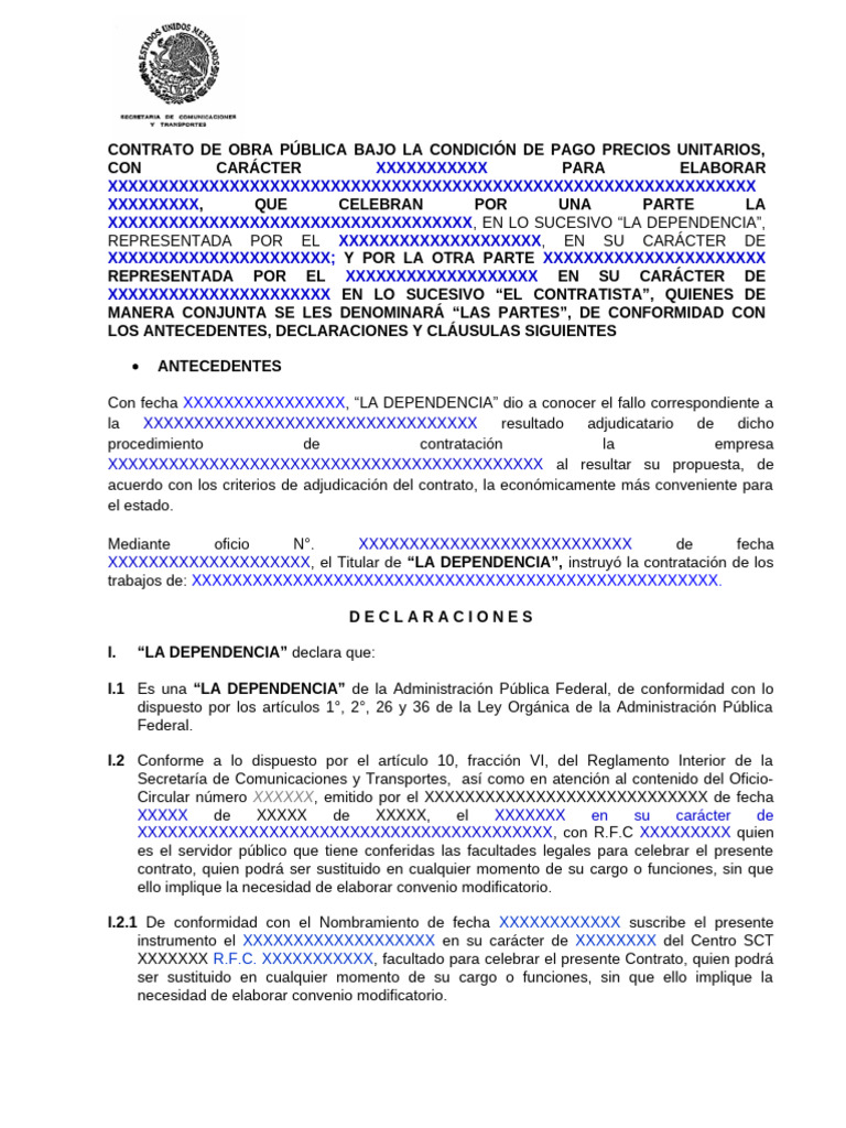 Modelo Obra Pã¿blica | PDF | Presupuesto | Derecho laboral
