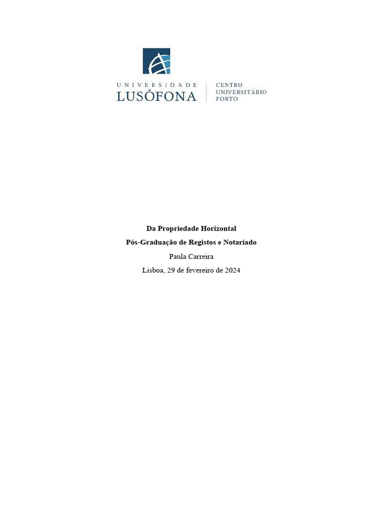 Propriedade Horizontal e Registo Legal | PDF | Propriedade privada ...