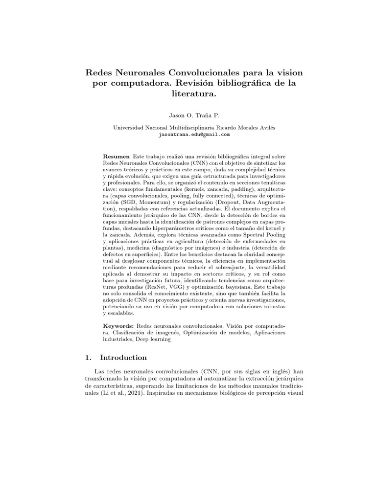 Redes Neuronales Convolucionales para La Vision Por Computadora | PDF ...
